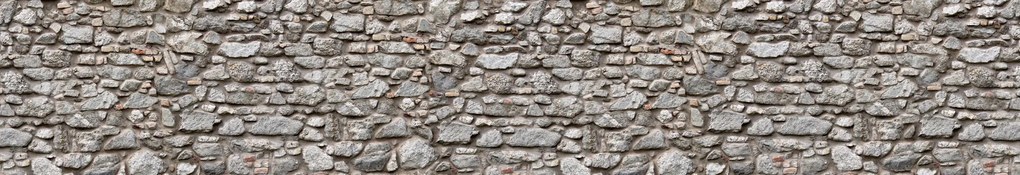 DIMEX | Fototapeta do kuchyně Stará kamenná zeď KI-350-255 | 350 x 60 cm | šedá
