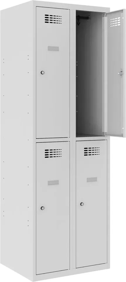 MALOW Šatní skříň dělená Sus 322 W šířka 600 mm [světle šedá, světle šedá, cylindrický zámek]