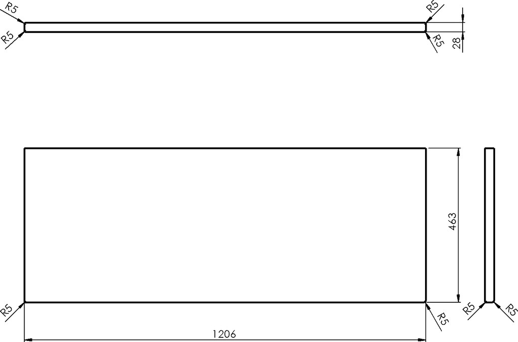 Sapho Woody deska 1206 x 28 x 463 mm masiv dřevo hnědá WDS120-70 Koupelny Bernold