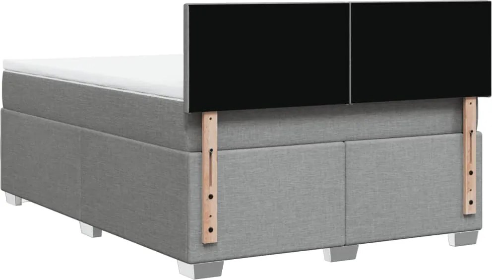 Box spring postel s matrací světle šedá 140 x 190 cm textil 3285876