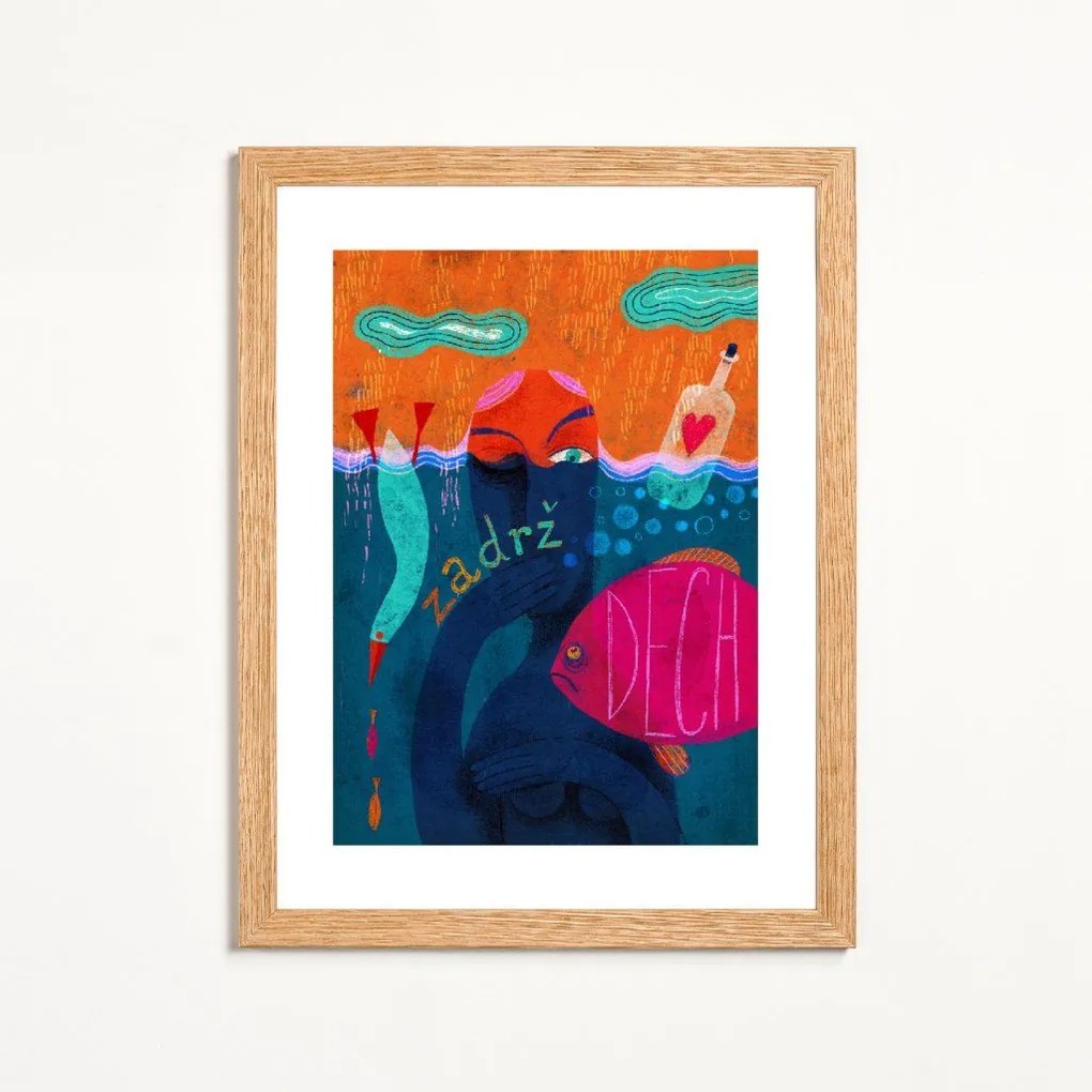 Magda Andresová | Zadrž dech Rám: Dubový, Velikost: 40 x 30 cm