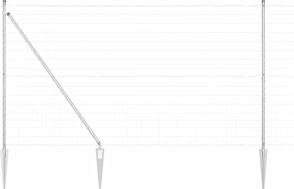 Venkovní euro plot s hroty 10 x 1,6 m Pozinkovaná ocel Stříbrná 3350739