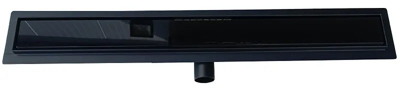 BPS-koupelny Sprchový odtokový žlab 2in1 DL01 GLASS HYD-2662 90 cm, černý