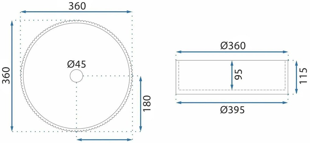 Rea Ingrid, skleněné umyvadlo na desku 360x360x120 mm, kouřové sklo, REA-U8524