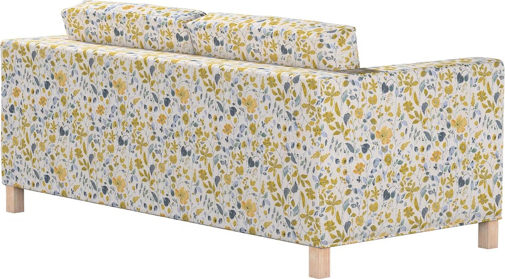Potah na pohovku IKEA  Karlanda rozkládací, krátký barva žlutá látka pletený vzor, vzorované