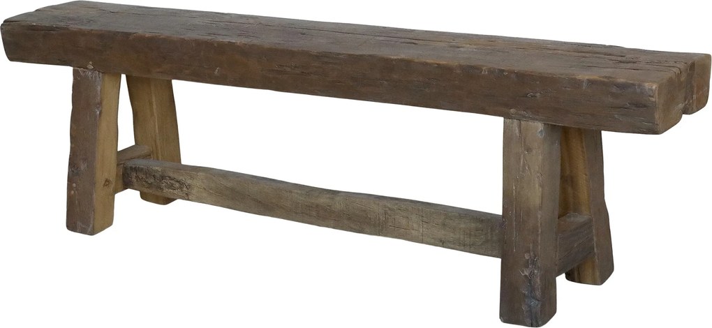 Hnědá lavice Grimaud z recyklovaného dřeva Nature – 150*26*45 cm
