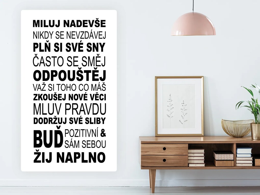 Žij naplno motivační samolepka na zeď výška 45 cm