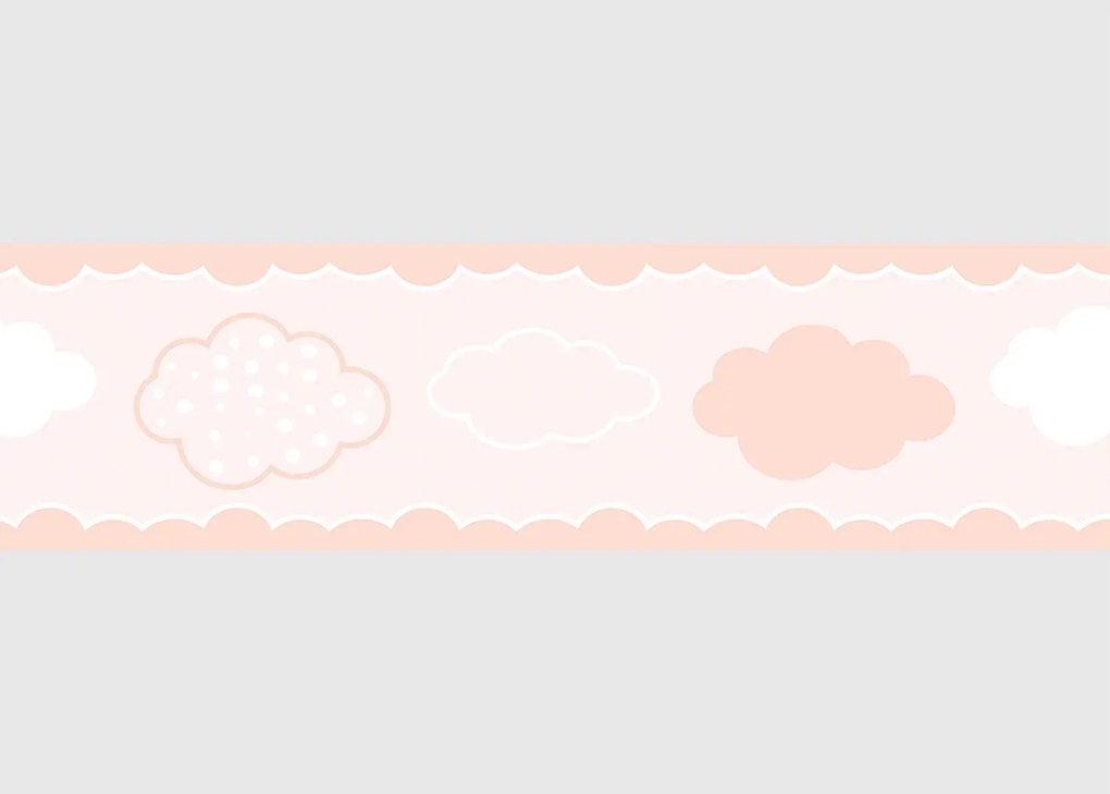Dětská samolepící bordura na zeď Růžové Mraky | 5 m x 13.8 cm | DWBD8059