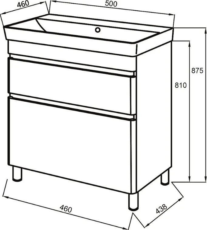 Lavedo Vivace Mokko 50 koupelnová skříňka s umyvadlem