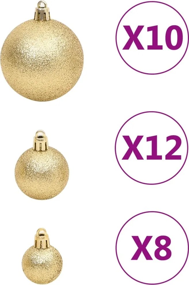 vidaXL 111dílná sada vánočních ozdob polystyren [356109] Barva: růžová zlatá