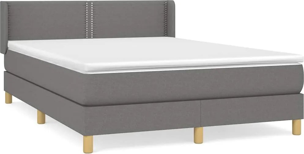 Box spring postel s matrací tmavě šedý 140 x 190 cm textil 3130186
