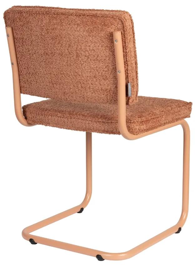 Cihlově oranžová čalouněná jídelní židle ZUIVER RIDGE SOFT