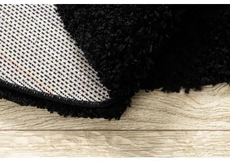 Dywany Luszczow Dětský kusový koberec SOFFI kulatý, shaggy 5 cm černý Rozměr koberce: 100 cm KRUH
