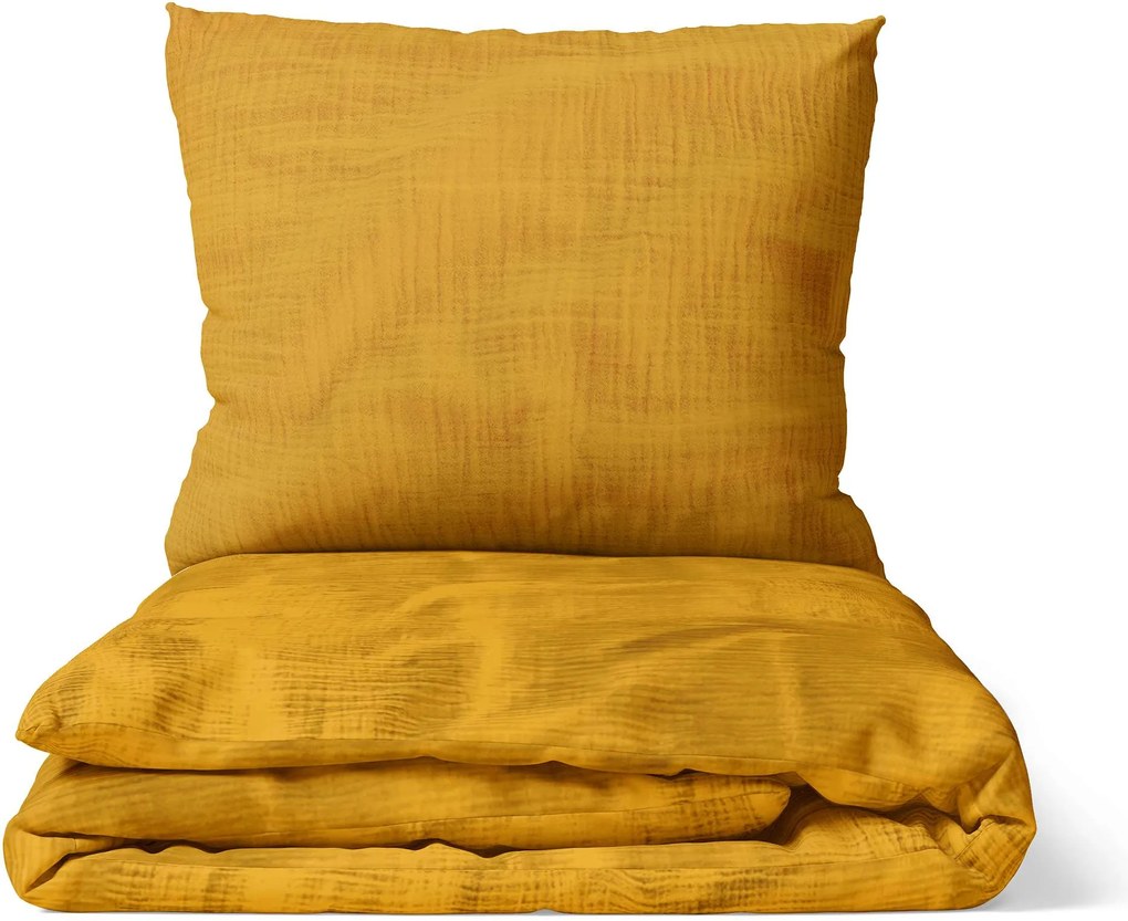 Mušelínové povlečení Mustard Velikost: 140 x 200 + 70 x 90
