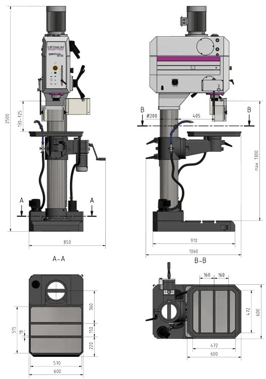 Sloupová převodová vrtačka OPTIdrill DH 55 G