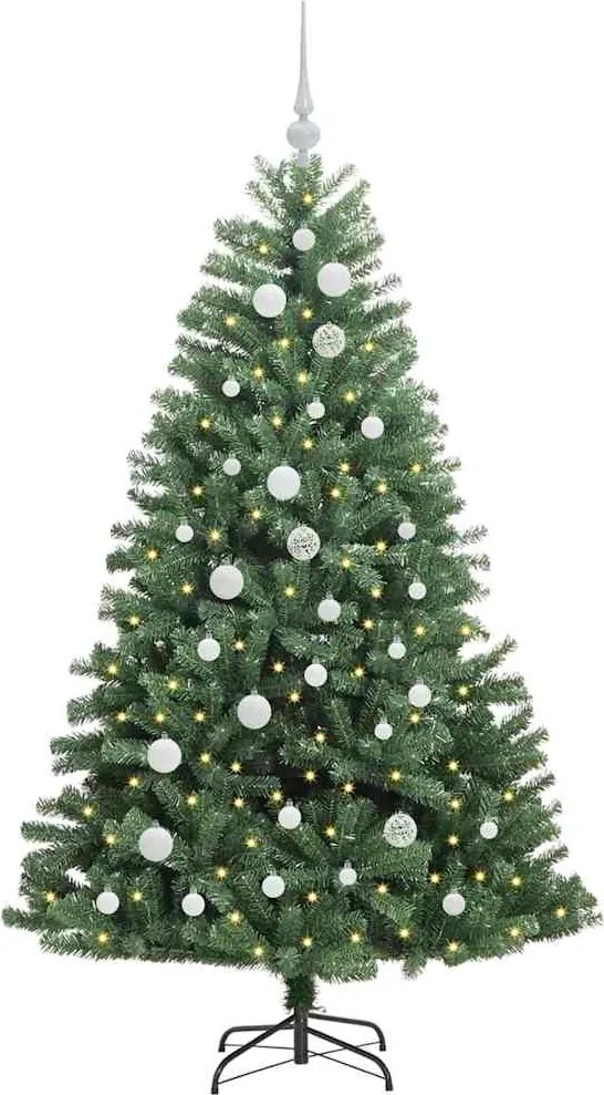 Umělý Skládací Vánoční Strom Zelená 150 cm PVC a kov 3395481