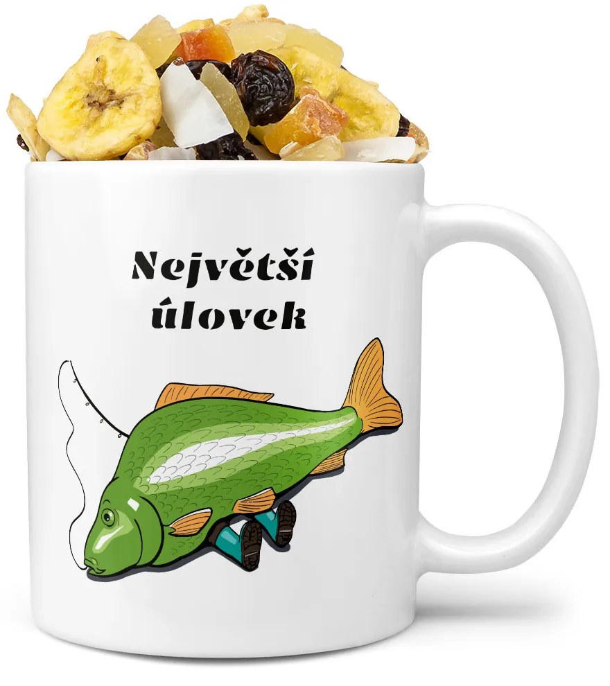 Hrnek Největší úlovek (Náplň hrníčku: Tropická směs)