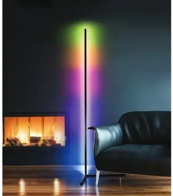 LED stojací lampa Johnny Digital Led Rgb černé s dálkovým ovladačem