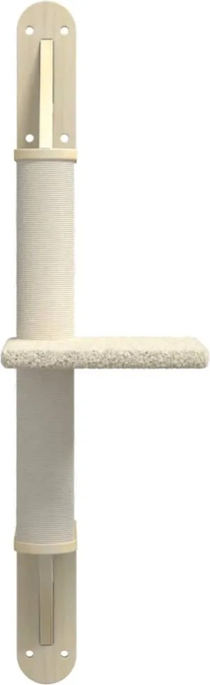Nástěnné škrabadlo pro kočky se sloupkem krémové 85,5 cm 172392