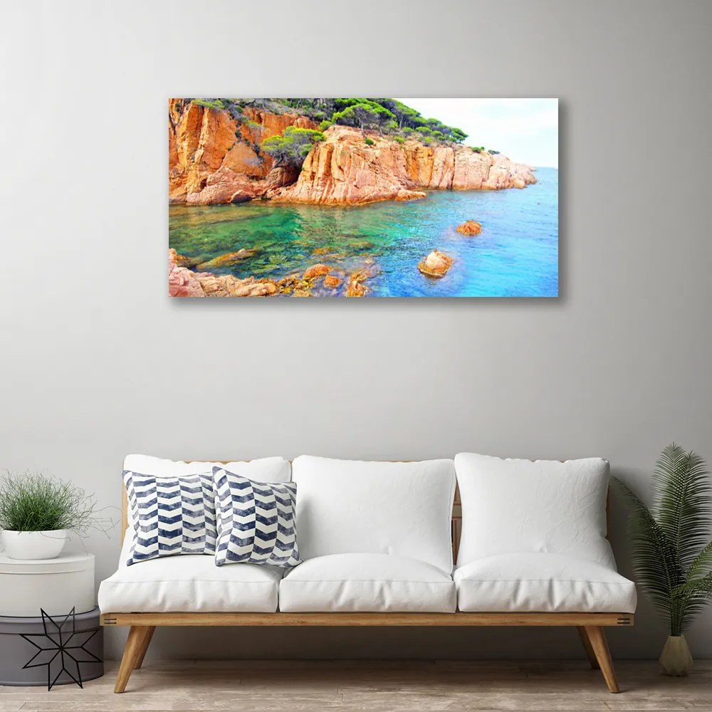Obraz na plátně Skály Moře Krajina 100x50 cm