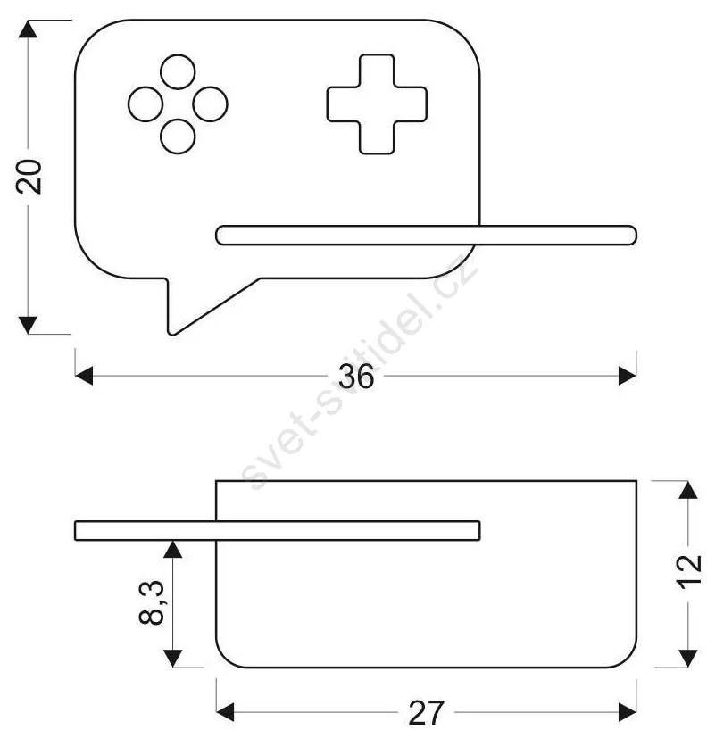 Candellux LED Dětské nástěnné svítidlo s poličkou CONSOLE LED/5W/230V černá CA0429