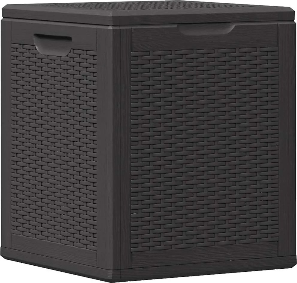 Zahradní úložný box 90 l černý PP ratan 151227