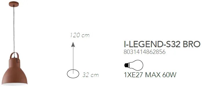 Faneurope I-LEGEND-S32 BRO industriální závěsné svítidlo