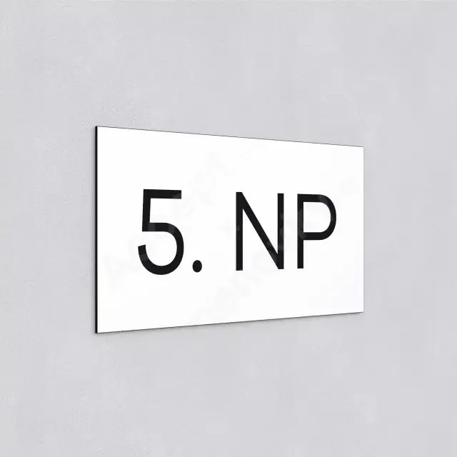 ACCEPT Označení podlaží "5. NP" - stříbrná tabulka - černý popis