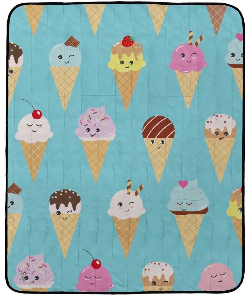 Butter Kings Kempingová deka Happy Ice creams, 145 x 180 cm