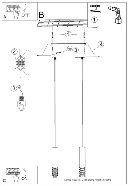 Sollux SL.1687 - Lustr na lanku LAMI 2xGU10/10W/230V bílá