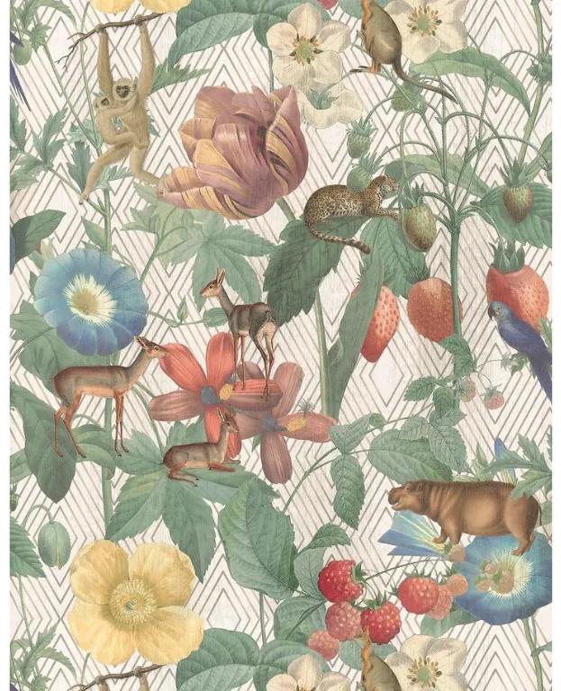Marburg Velkoplošná designová tapeta KVĚTINY se zvířaty Zvolte rozměr: 159 cm x 340 cm