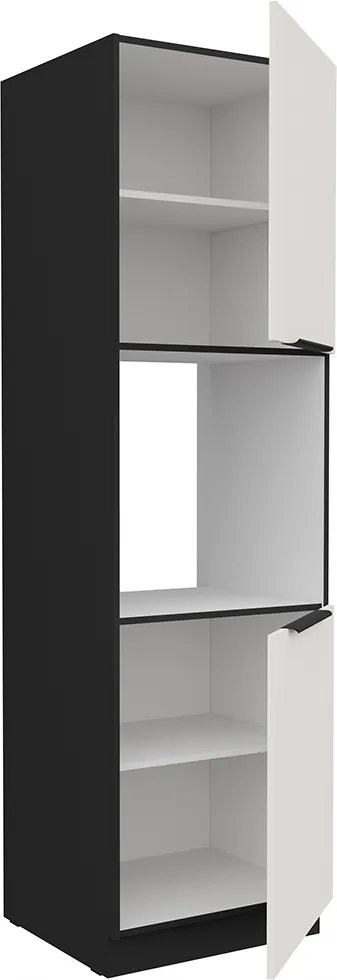 ARIA wb | vysoká skříňka 60 DP-210 2F na vestavnou troubu | 60 cm | ANTI FINGERPRINT povrch | černá/bílá