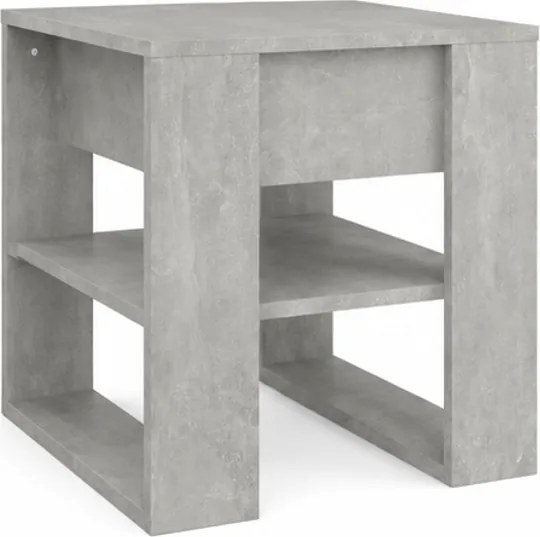 konfereční stolek, s odkládací policí, dřevo, 56x54x46 cm, betonová šedá, Dekorino KS20260004