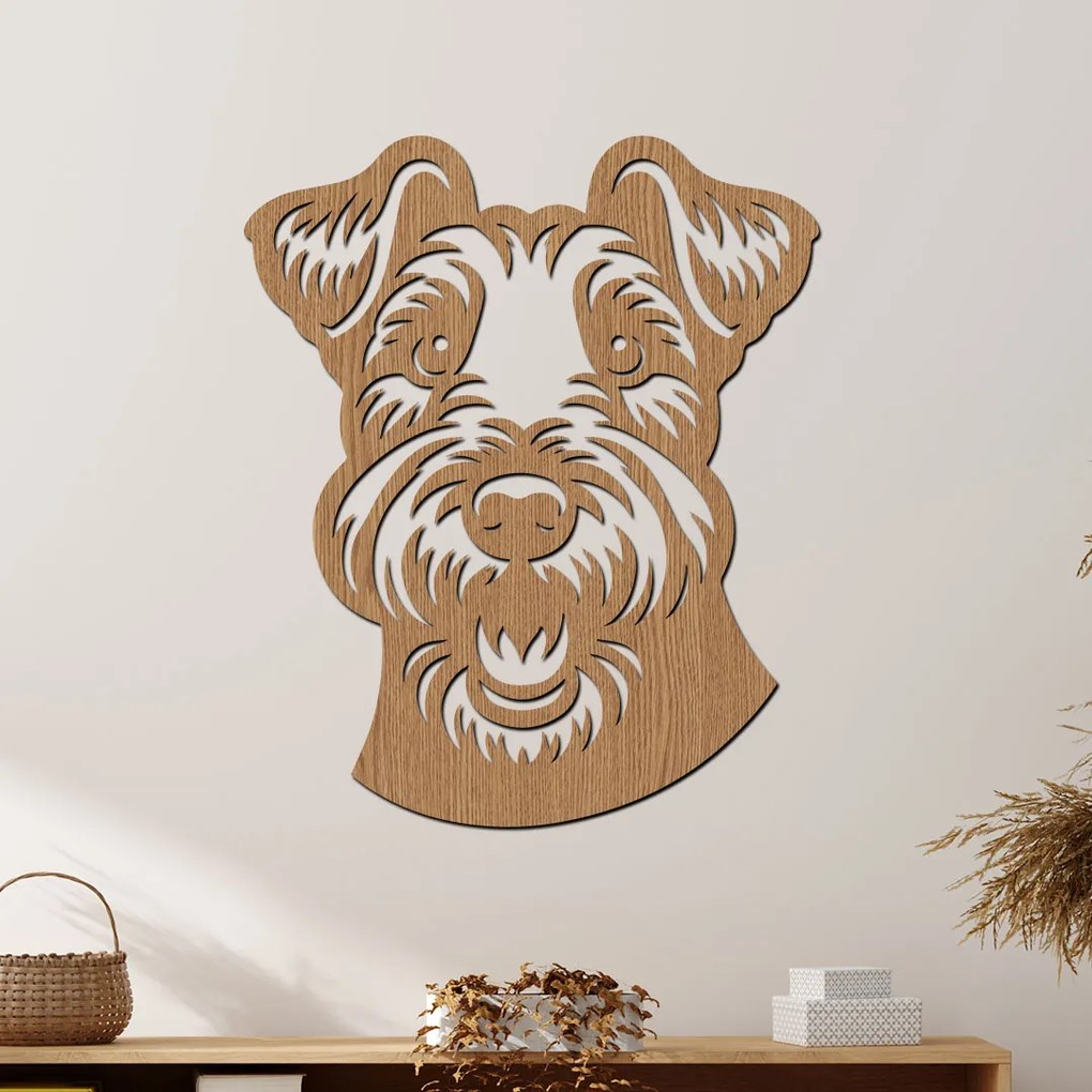 dřevo života Dřevěná dekorace psa Welsh Terrier Zvolte rozměr (cm): 50x60, Zvolte barvu dekoru: Černá