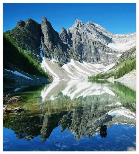 DIMEX | Vliesová fototapeta na zeď Jezero Agnes MS-3-0074 | 225 x 250 cm | modrá, zelená, šedá