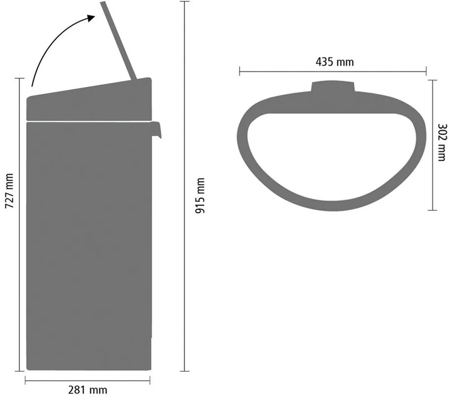 Šedý dotykový ocelový odpadkový koš 40 l Touch Bin – Brabantia