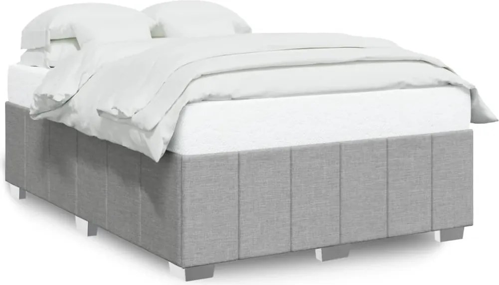 Rám postele bez matrace světle šedý 140 x 200 cm textil 3284839