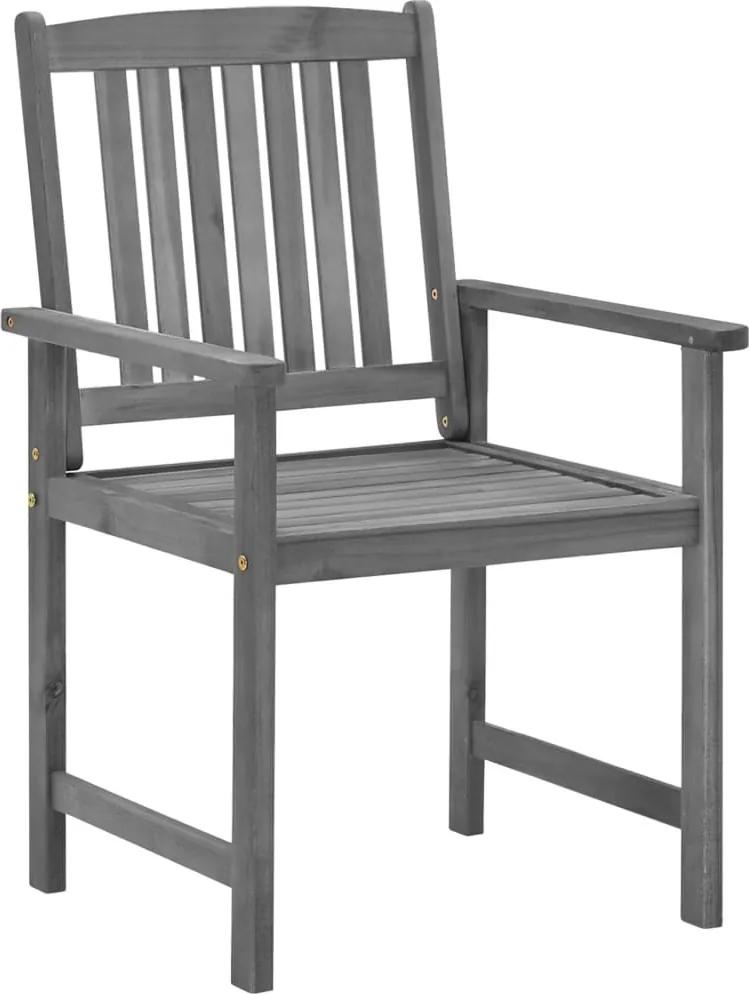 vidaXL Zahradní židle s poduškami 4 ks masivní akáciové dřevo [3061228] Barva: Šedá