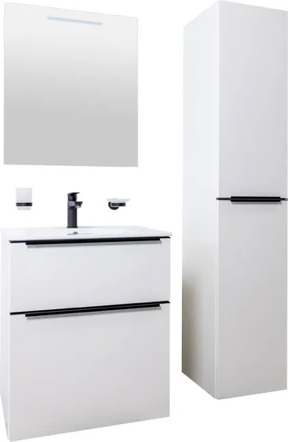 Mereo Mereo, Mailo, koupelnová skříňka s keramickým umyvadlem 101 cm, černé madlo, CN512B