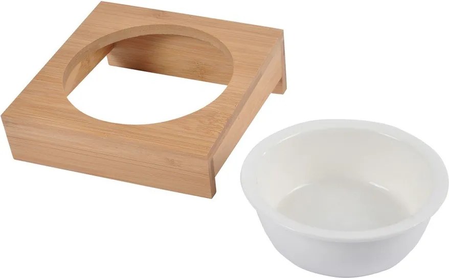 Bambusová miska s podstavcem pro psa ø 12 cm – Love Story