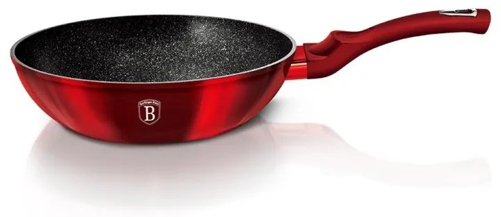 BERLINGERHAUS Wok s mramorovým povrchem 28 cm Burgundy Metallic Line BH-1267