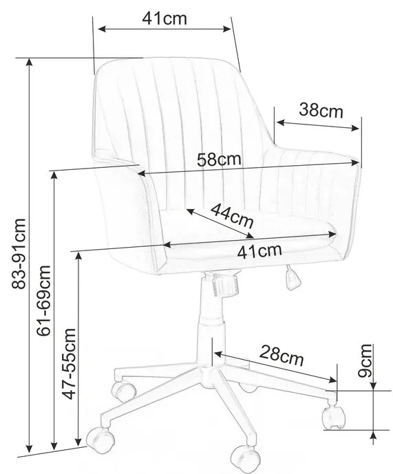 Kancelářské křeslo Paulie, šedá