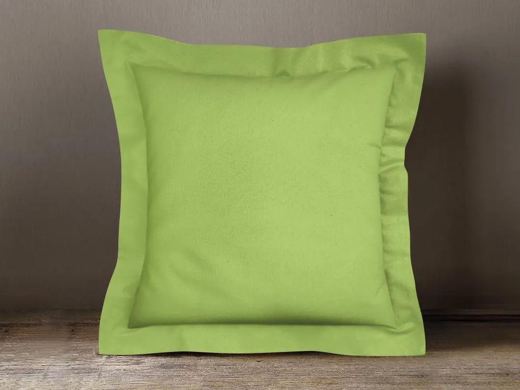 Goldea bavlněný povlak na polštář s ozdobným lemem - zelený 30 x 50 cm