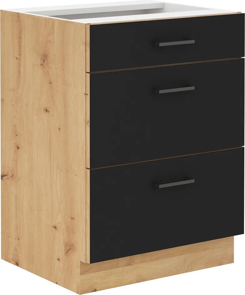Kuchyňská linka MODENA | 240x240 cm | UNI dvířka | EXTRA VYSOKÁ | artisan/černá