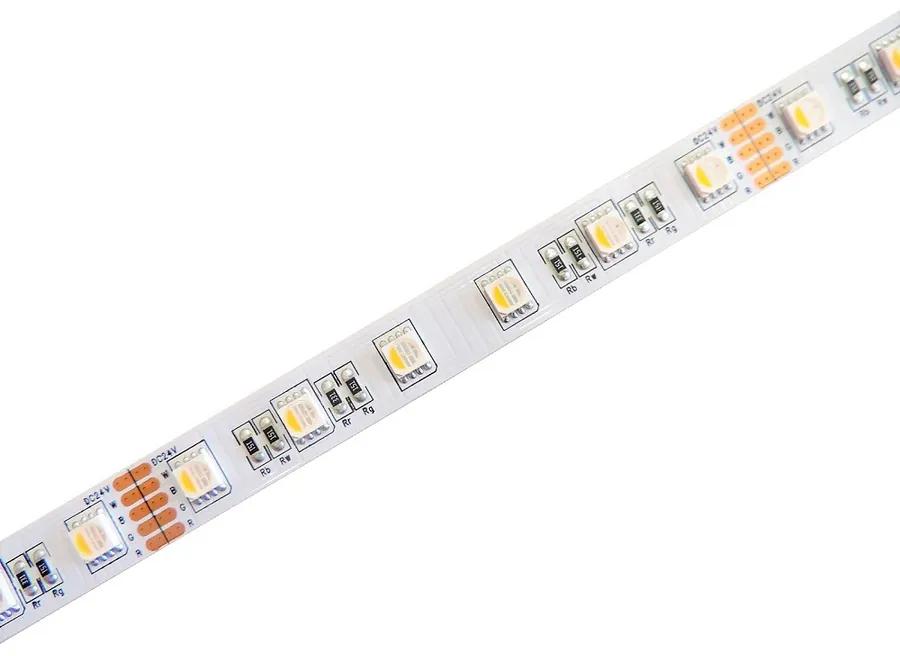 RGBW LED pásek 4v1, 19,2W/m, RGB+bílá, 12mm, PROFI, 24V, IP20, 60LED/m, 5050 Barva světla: Teplá bílá, 3000K