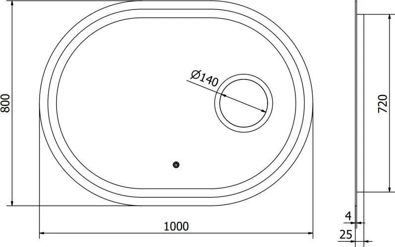Mexen Umba osvětlené koupelnové zrcadlo s kosmetickým zrcátkem 100 x 80 cm, LED 6000K, protizamlžování