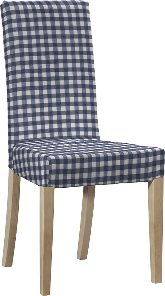 Potah na židli IKEA  Harry, krátký barva tmavě modrá látka vzorované