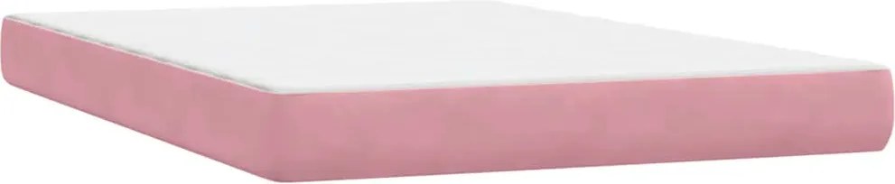 Box spring postel s matrací růžová 160x210 cm samet 3315932