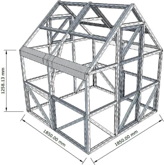 WEISA Zahradní skleník MICRO 185x185cm - 4mm