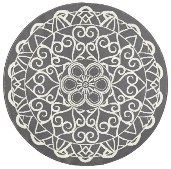 Hans Home | Kusový koberec Capri 102568, šedá - 140x140 (průměr) kruh